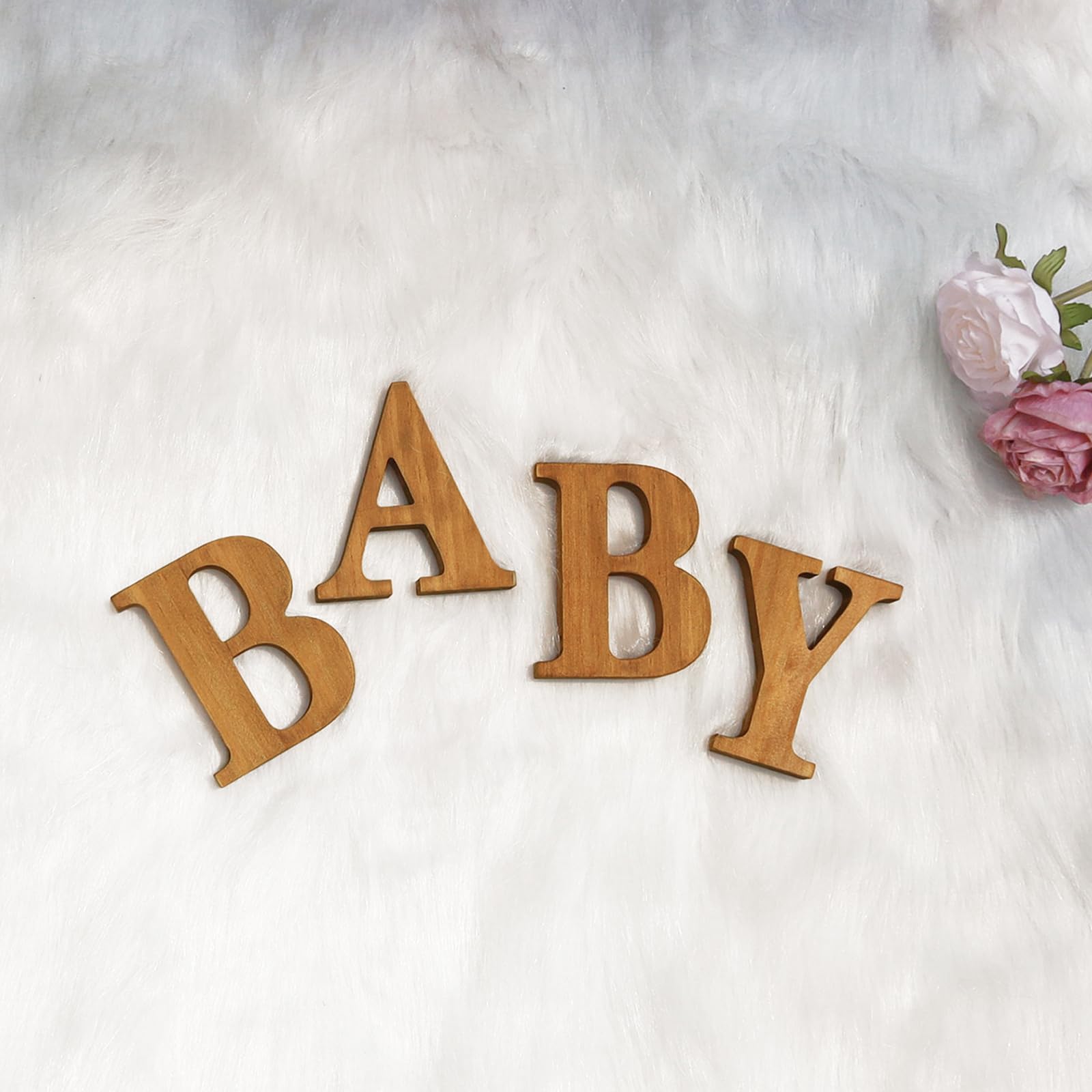 Small Wood Baby Letters for Rustic Baby Shower Decorations Gender Neutral Baby Shower Centerpiece Decor Gender Reveal Party Supplies