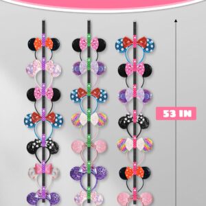 3 Pcs Mouse Ears Holder, Mouse Ear Headband Holder Organizer, Headband Storage Display Stand, Hanging Hair Accessory Rack for Girls Room Wall Decor