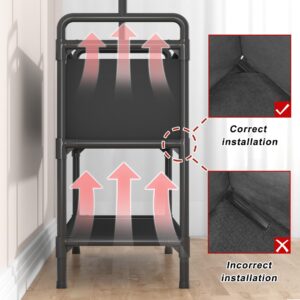 Calmootey Clothing Rack with Storage Bag, 3-in-1 Garment Rack, Non-woven Shelves for Shoes, Clothes Rack for Bedroom, Hallway, Entryway, Black