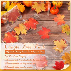 Ceenna Thanksgiving Maple Leaf Garland Artificial Maple Leaves Plants Farmhouse Vine Hanging Garland for Home Garden Kitchen Office Wedding Wall Doorway Party Backdrop Fall Thanksgiving Garland Decor