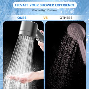 PWERAN Filtered Shower Head with Handheld, High Pressure Water Flow and Multiple Spray Modes Shower Head with Filter, Power Wash for Hard Water, Showerhead with ON/OFF Switch for Pets Bath