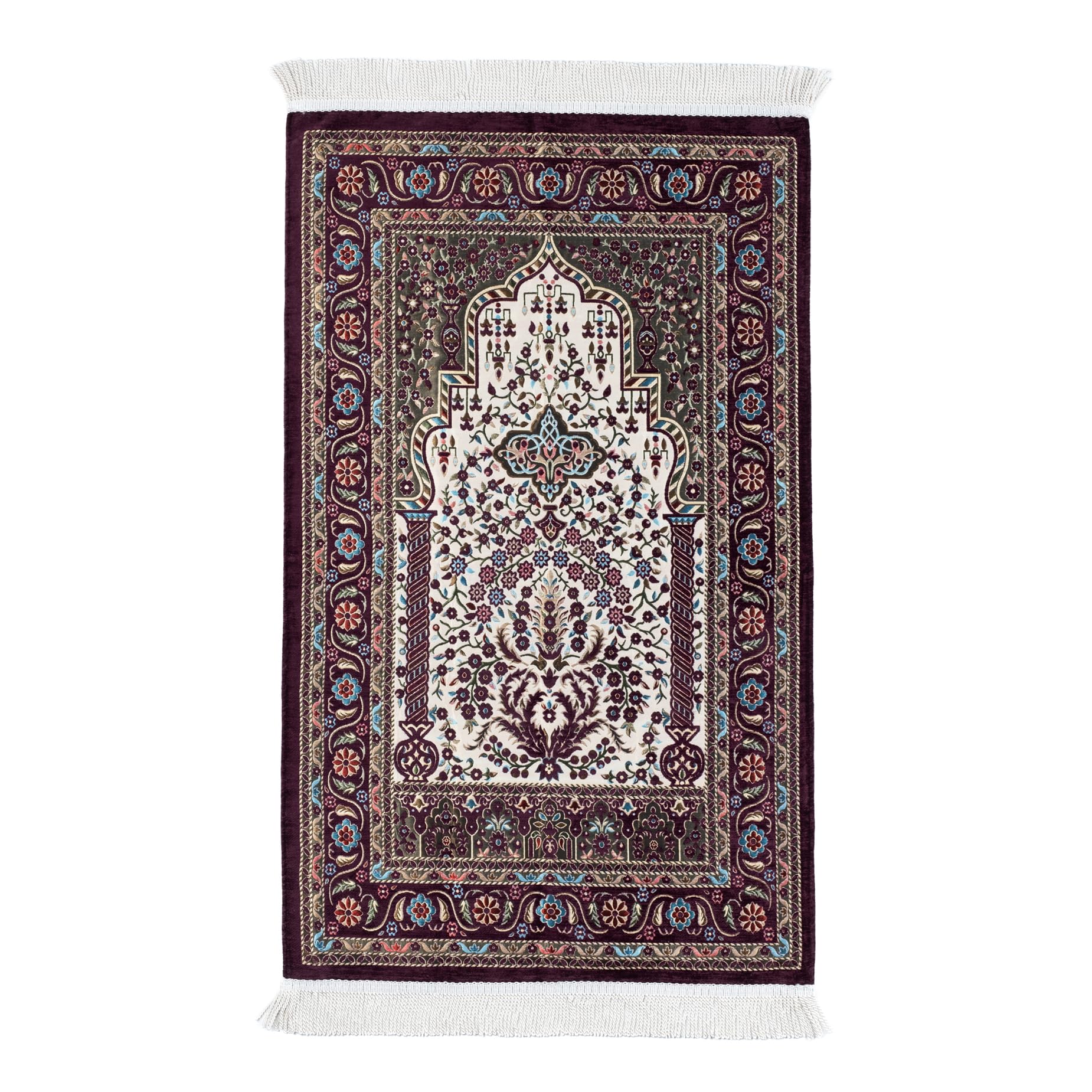 moonlike Turkish Prayer Rug, Purple Prayer Rug, Prayer Mat Travel, Portable Prayer Mat Muslim, Prayer Rugs Islam, Prayer Mat Islam Thick, Ramadan Gift (Purple)