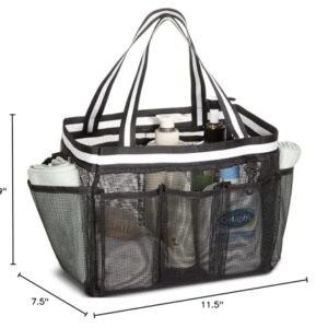 fiezkaa Mesh Shower Caddy Portable Shower Bag for College Dorm Camping Travel Gym(Black)