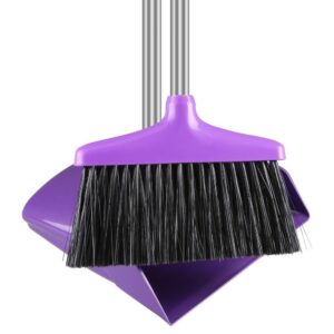 fgy broom and dustpan set for home, 36" broom dust pan set for teen, broom with dustpan combo set for home kitchen room office outdoor indoor - 3l capacity, 10" great edge