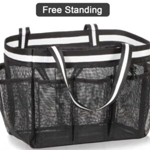 fiezkaa Mesh Shower Caddy Portable Shower Bag for College Dorm Camping Travel Gym(Black)