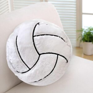 XIZHI 13.8 Inches Football Plush Pillow Toy Soft Stuffed Sports Throw Plush Pillow Cushion Gift for Kids Sofa Bedroom Decoration and Children Birthday (White A)