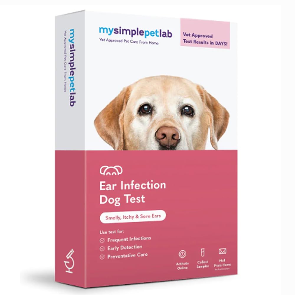 MySimplePetLab Dogs Ear Infection Test Kit | Fast and Accurate Detection of Yeast and Other Ear Irritations| Reliable Mail-in Dog Ear Care Test for Smelly, Itchy, or Sore Ears