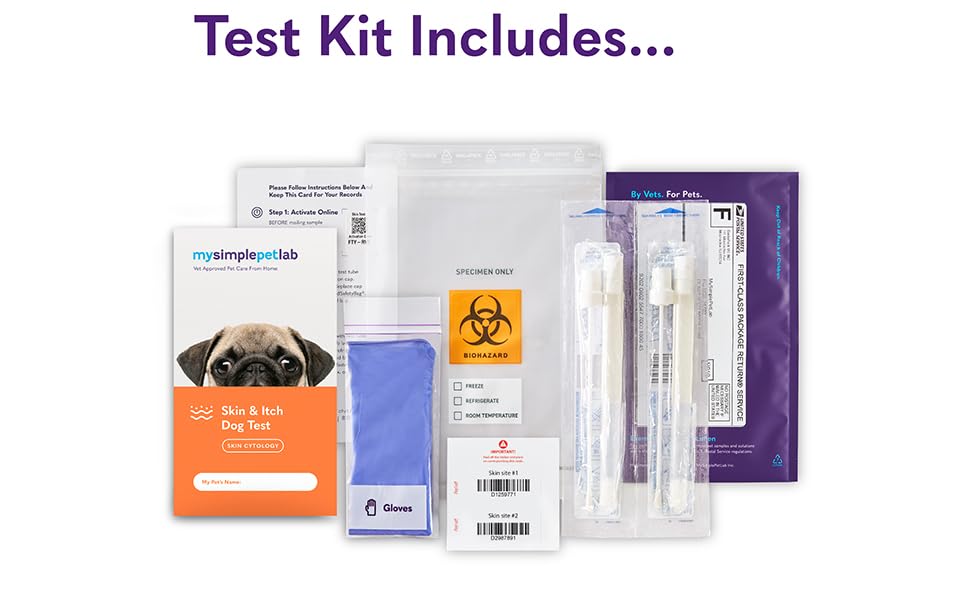 MySimplePetLab Dogs Itch and Skin Test Kit | Fast and Accurate Detection of Yeast and Other Skin Irritaions | Mail-in Dog Itchy Skin Test Used for Irritated, Itchy, or Smelly Skin