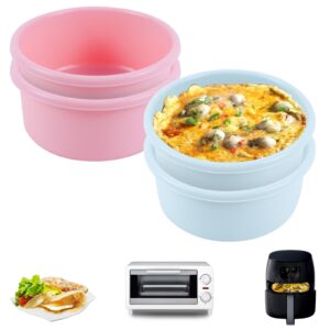 4 pcs silicone egg bite molds, air fryer egg mold reusable microwave egg cooker reusable food storage container for egg bites, muffin top, breakfast sandwiches