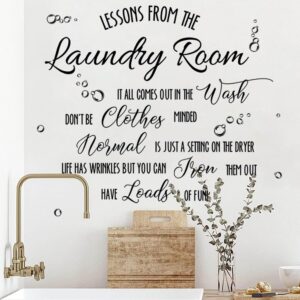 Laundry Room Decal Quote Lessons from The Laundry Room Wall Sticker Laundry Room Vinyl Wall Decal Wash Dry Vinyl Laundry Stickers Washer Quote for Home Apartment Washing Machine Dryer Laundry Room Clo