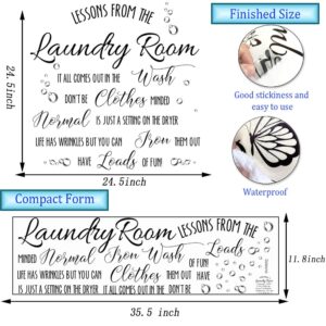 Laundry Room Decal Quote Lessons from The Laundry Room Wall Sticker Laundry Room Vinyl Wall Decal Wash Dry Vinyl Laundry Stickers Washer Quote for Home Apartment Washing Machine Dryer Laundry Room Clo