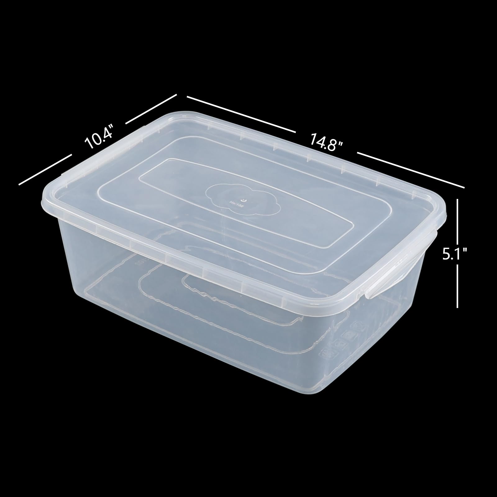 CadineUS 14 Quart Clear Latching Box, Plastic Storage Container Bins with Lids Set of 4