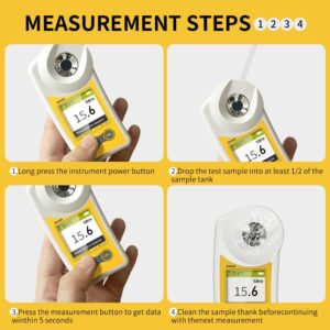 Digital Brix Refractometer Flagfront brix Meter Refractometer USB C Charging Automatic Temperature Compensation Brix Refractometer Range 0-55%，±0.1% Precision