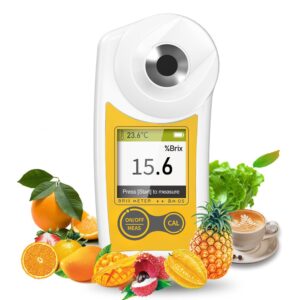 digital brix refractometer flagfront brix meter refractometer usb c charging automatic temperature compensation brix refractometer range 0-55%，±0.1% precision