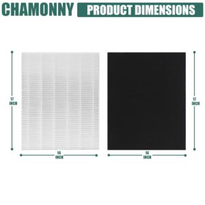 CHAMONNY D480 True HEPA Replacement Filter D4, Compatible with Winix D480 Air Purifier, Compare to Winix D4 Filter, Item Number 1712-0100-00, 2 H13 True HEPA Filters + 8 Activated Carbon Pre-Filters