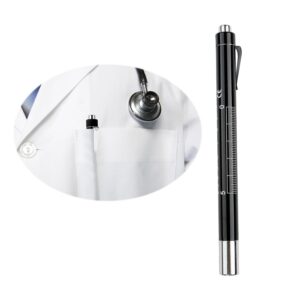 Pen Lights for Nurses,2 Pack Medical Pen Light with Pupil Gauge and Ruler, Warm White & Cool White Light LED Penlight for Nursing Students Doctors (Black/White)