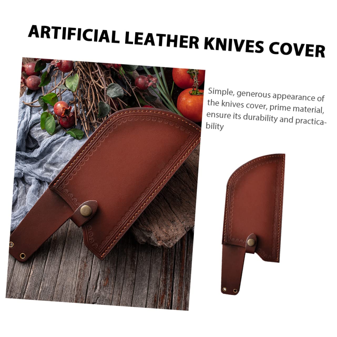 Wide Knives Protector Kitchen Leather Case Meat Cleaver Leather Blade Cover Kitchen Cleaver Sleeve Pocket Protector Holder Leather Storage Covers Home Supply