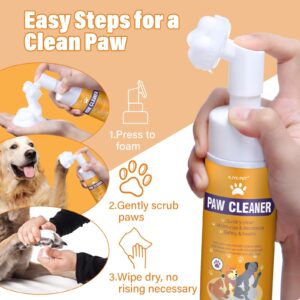 GJYC PET Paw Cleaner for Dogs and Cats,Magic Foam - Clean Paws No-Rinse Foaming Cleanser-Dry Shampoo, Foot Cleaner Brush - with Rose Extract, Odor Control Wash - Good for Puppy