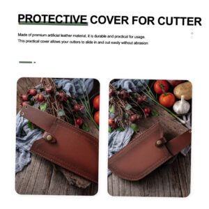 Wide Knives Protector Kitchen Leather Case Meat Cleaver Leather Blade Cover Kitchen Cleaver Sleeve Pocket Protector Holder Leather Storage Covers Home Supply