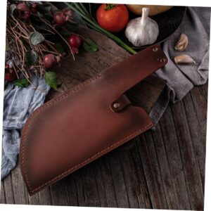 Wide Knives Protector Kitchen Leather Case Meat Cleaver Leather Blade Cover Kitchen Cleaver Sleeve Pocket Protector Holder Leather Storage Covers Home Supply