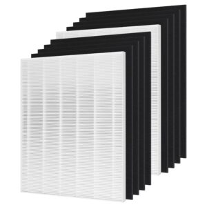 chamonny d480 true hepa replacement filter d4, compatible with winix d480 air purifier, compare to winix d4 filter, item number 1712-0100-00, 2 h13 true hepa filters + 8 activated carbon pre-filters