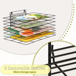 Lzttyee Art Drying Rack for Classroom Paint Drying Rack Small Art Drying Rack Wall Art Storage Rack with 8 Removable Shelves for Classrooms and Art Studios (8 Shelves)