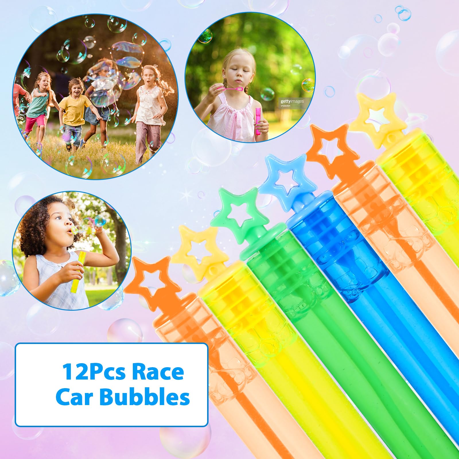 KELENO 98 Race Car Party Favors Race Car Birthday Party Supplies Straw Bubble Slap Band Sticker Racing Toy Gift Boy Kid Filler Goodie Bag Stuffer Racecar Themed Decorations