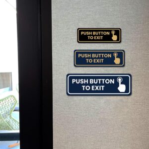 Signs ByLITA Standard Push Button To Exit Door or Wall Sign (Red) - Small