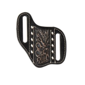 nocona belt co. floral embossed knife sheath, black