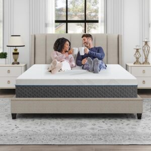 Queen Mattress 12 Inch, Memory Foam Queen Size Mattress Made in USA, Medium Firm Feel, Zoned Pressure Relief, Certified Safe Foams and Fabric, Mattress in A Box