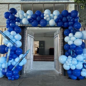 Blue Balloons Arch Kit, ADOINBY 139Pcs Macaron Blue Royal Blue Balloon Garland kit, 18 12 10 5 Inch Different Size Balloons for Baby Shower Graduation Boys Birthday Ocean Themed Party Decorations