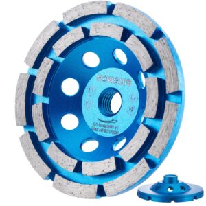 honguis 4 1/2 inch concrete grinding wheel,5/8"-11 arbor diamond cup grinding wheel double row for granite marble concrete masonry stone