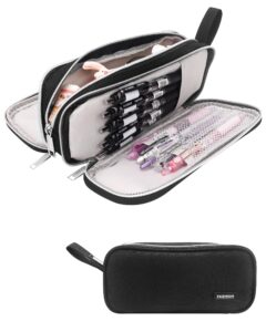 large capacity pencil case, expandable zipper pencil pouches, 3 compartments canvas pencil box, cute pencil pouch, ortable stationery pen bag for work and study