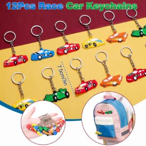 KELENO 98 Race Car Party Favors Race Car Birthday Party Supplies Straw Bubble Slap Band Sticker Racing Toy Gift Boy Kid Filler Goodie Bag Stuffer Racecar Themed Decorations