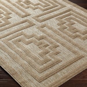 Mark&Day Outdoor Rugs, 8x10 Cassoday Modern Indoor/Outdoor Brown Area Rug, Non Shedding Brown Carpet for Patio, Porch, Deck, Bedroom, Living Room or Kitchen (7'10" x 10')