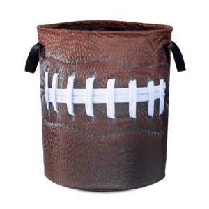 football laundry basket american ball foldable oxford cloth funny tote bag laundry hamper clothes storage bucket organizer for bathroom/laundry storage/bedroom 17.7x13.7 inch