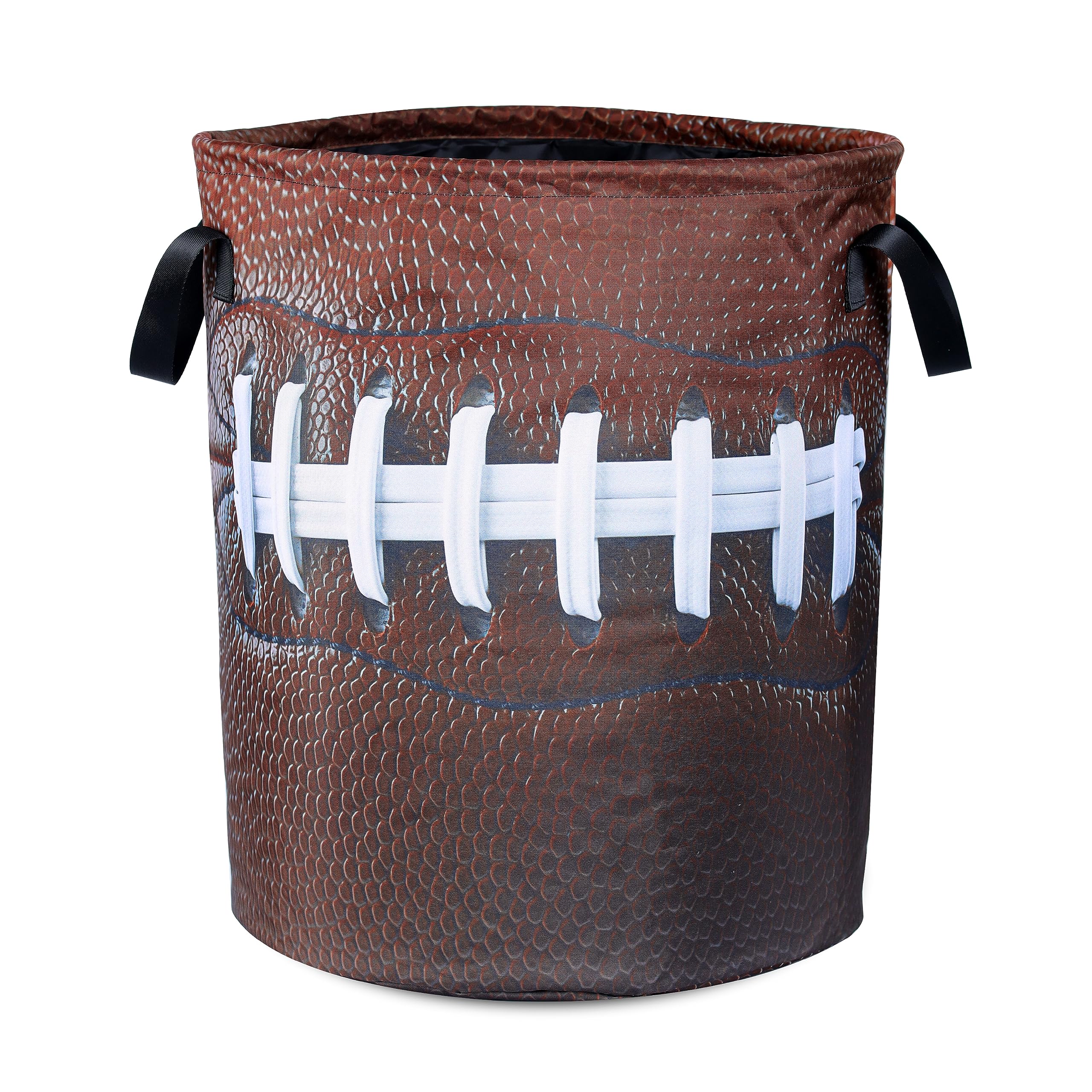 Football Laundry Basket American Ball Foldable Oxford Cloth Funny Tote Bag Laundry Hamper Clothes Storage Bucket Organizer For Bathroom/Laundry Storage/Bedroom 17.7x13.7 Inch