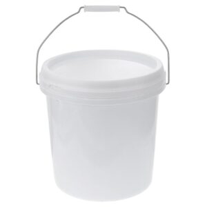 lifkome white plastic pails, 1.5 gallon paint bucket with handle and lids, food storage buckets water bucket paint pail heavy duty buckets industrial pail for storage