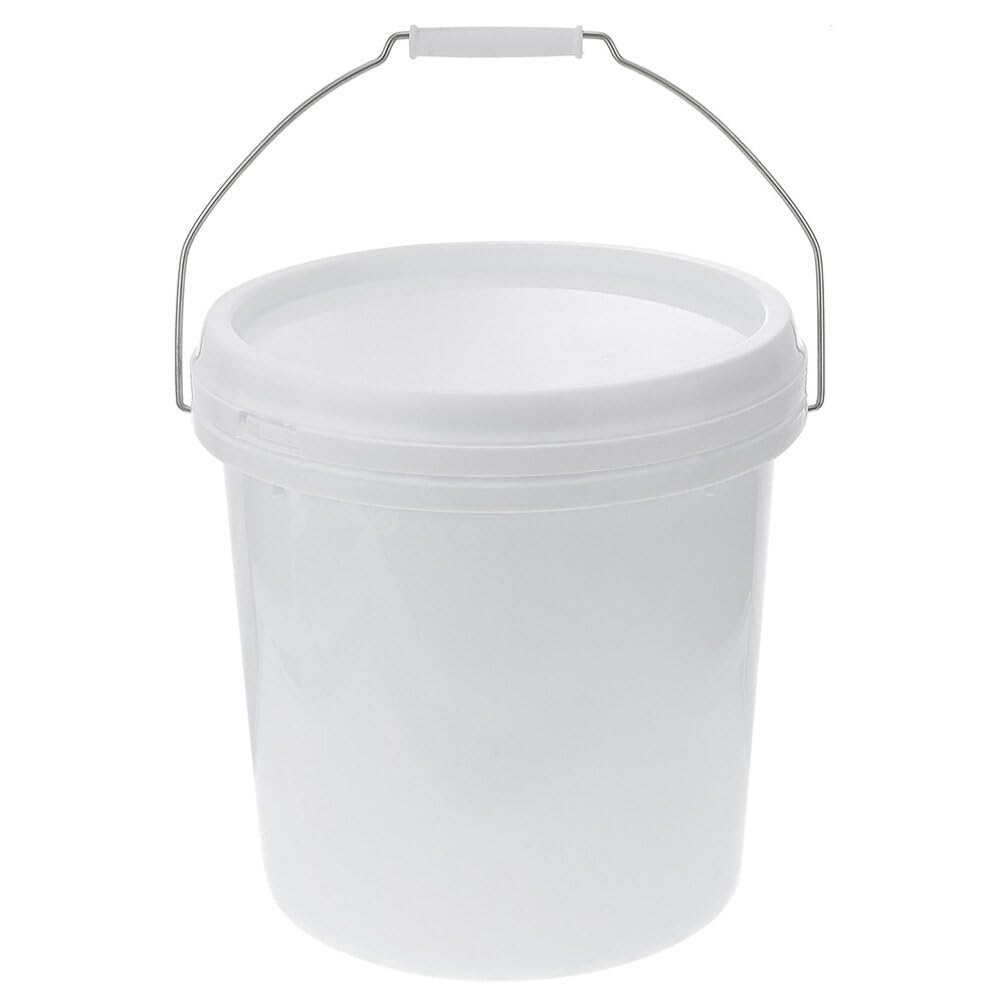 LIFKOME White Plastic Pails, 1.5 Gallon Paint Bucket with Handle and Lids, Food Storage Buckets Water Bucket Paint Pail Heavy Duty Buckets Industrial Pail for Storage