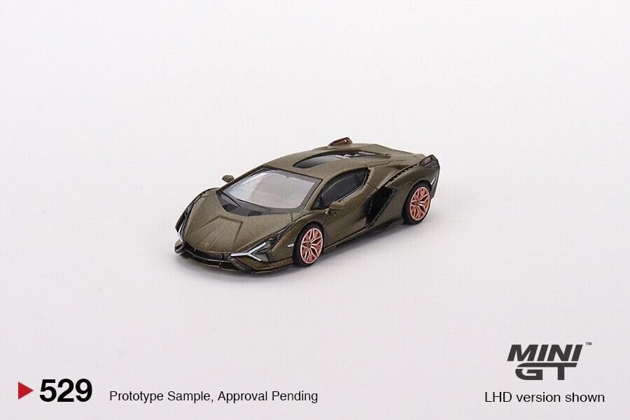 True Scale Miniatures Model Car Compatible with Lamborghini Sián FKP 37 Presentation Matte Green Limited Edition 1/64 Diecast Model Car MGT00529