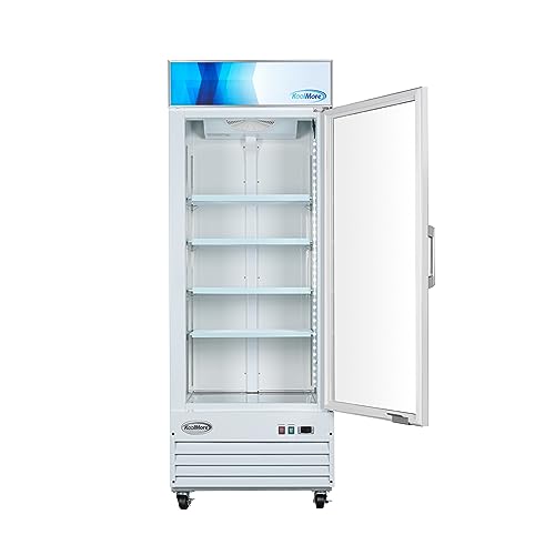 KoolMore MDF-1GD-23C-WH 31 in. Commercial One Glass Door Display Upright Freezer Merchandiser in White 23 Cu. Ft