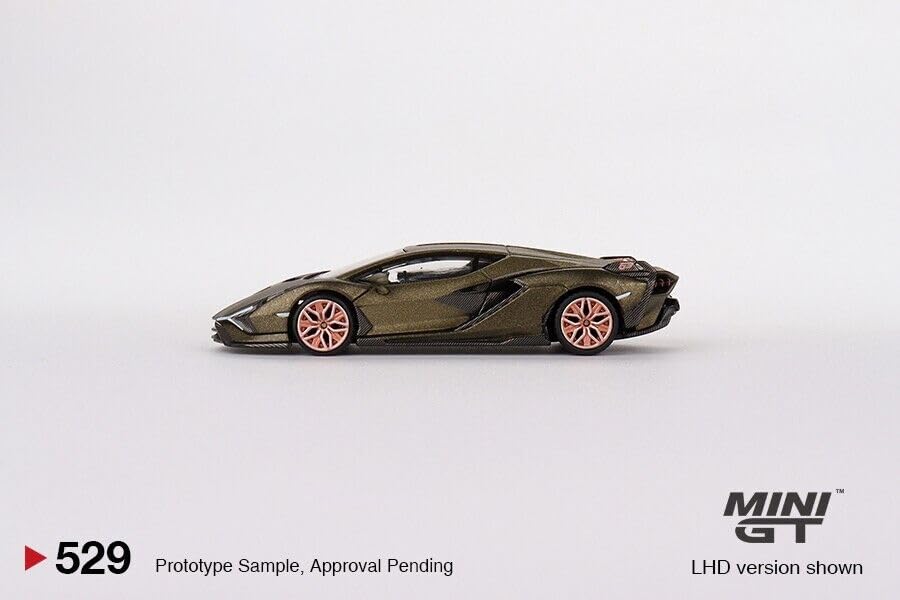 True Scale Miniatures Model Car Compatible with Lamborghini Sián FKP 37 Presentation Matte Green Limited Edition 1/64 Diecast Model Car MGT00529