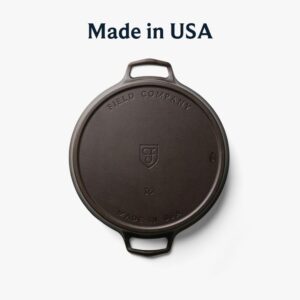 Field Company No.16 Double-Handled Cast Iron Skillet—Smoother, Made in USA, Vintage Style, Preseasoned