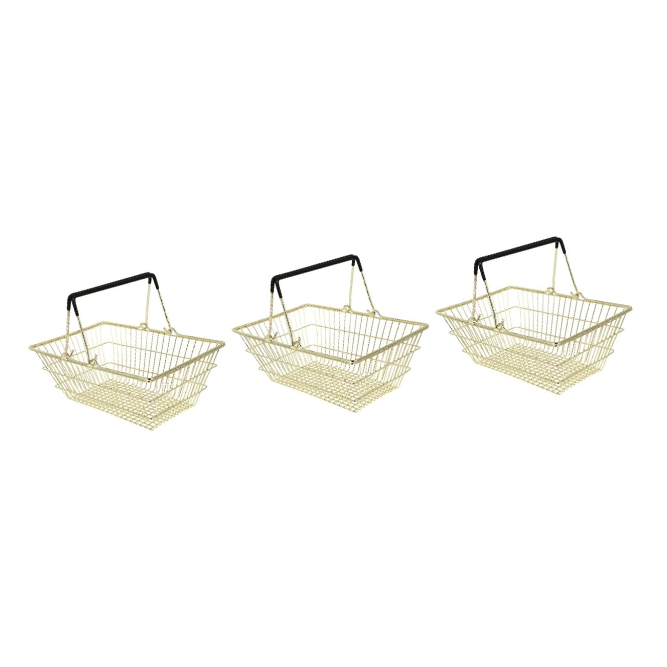 Cabilock 3pcs Shopping Basket Makeup Organizer for Drawer Wire Drawer Shopping Storage Basket Coin Pouch Vegetable Metal Basket Storage Stackable Wire Baskets Girl Heart Ornaments Alloy