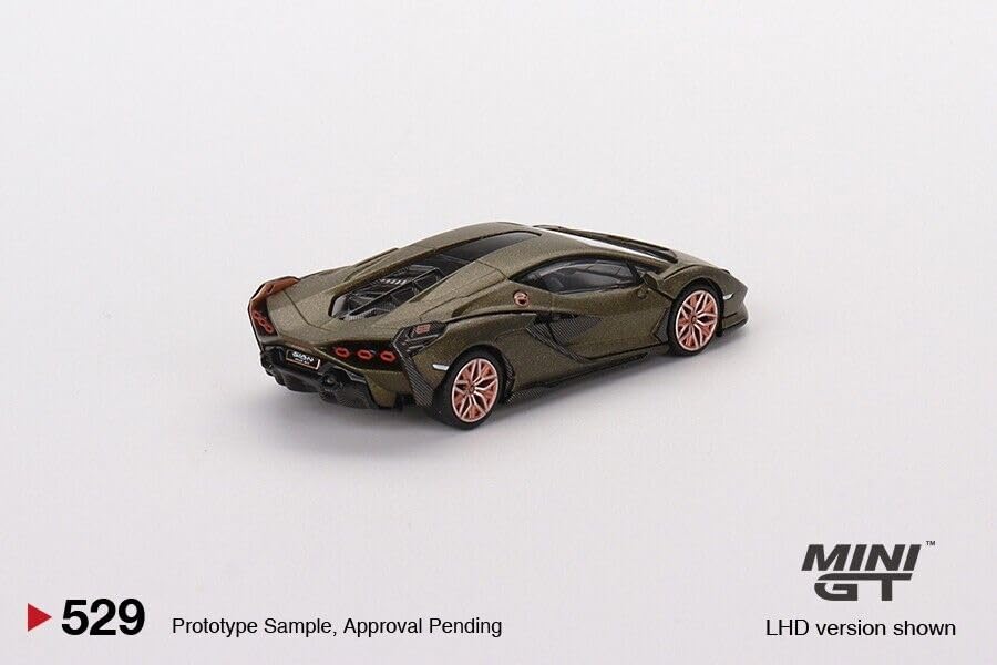 True Scale Miniatures Model Car Compatible with Lamborghini Sián FKP 37 Presentation Matte Green Limited Edition 1/64 Diecast Model Car MGT00529