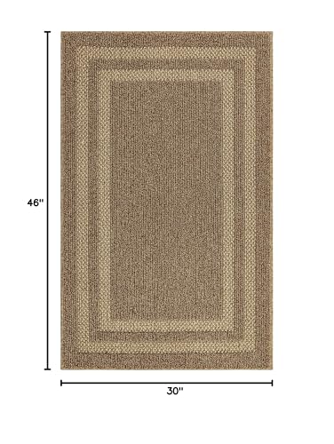 Mohawk Home Alden Sisal Geometric Border Tan 2' 6" x 3' 10" Area Rug Perfect for Living Room, Dining Room, Office