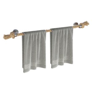 perfeso.l 26'' rustic nautical rope towel rack with knot design for coastal bathroom decor bathroom accessories wall mount towel holder towel bar silver stainless steel