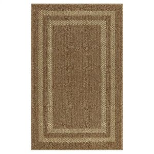 Mohawk Home Alden Sisal Geometric Border Tan 2' 6" x 3' 10" Area Rug Perfect for Living Room, Dining Room, Office