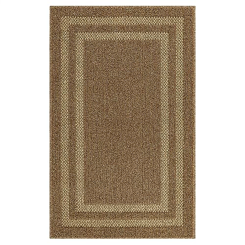 Mohawk Home Alden Sisal Geometric Border Tan 2' 6" x 3' 10" Area Rug Perfect for Living Room, Dining Room, Office