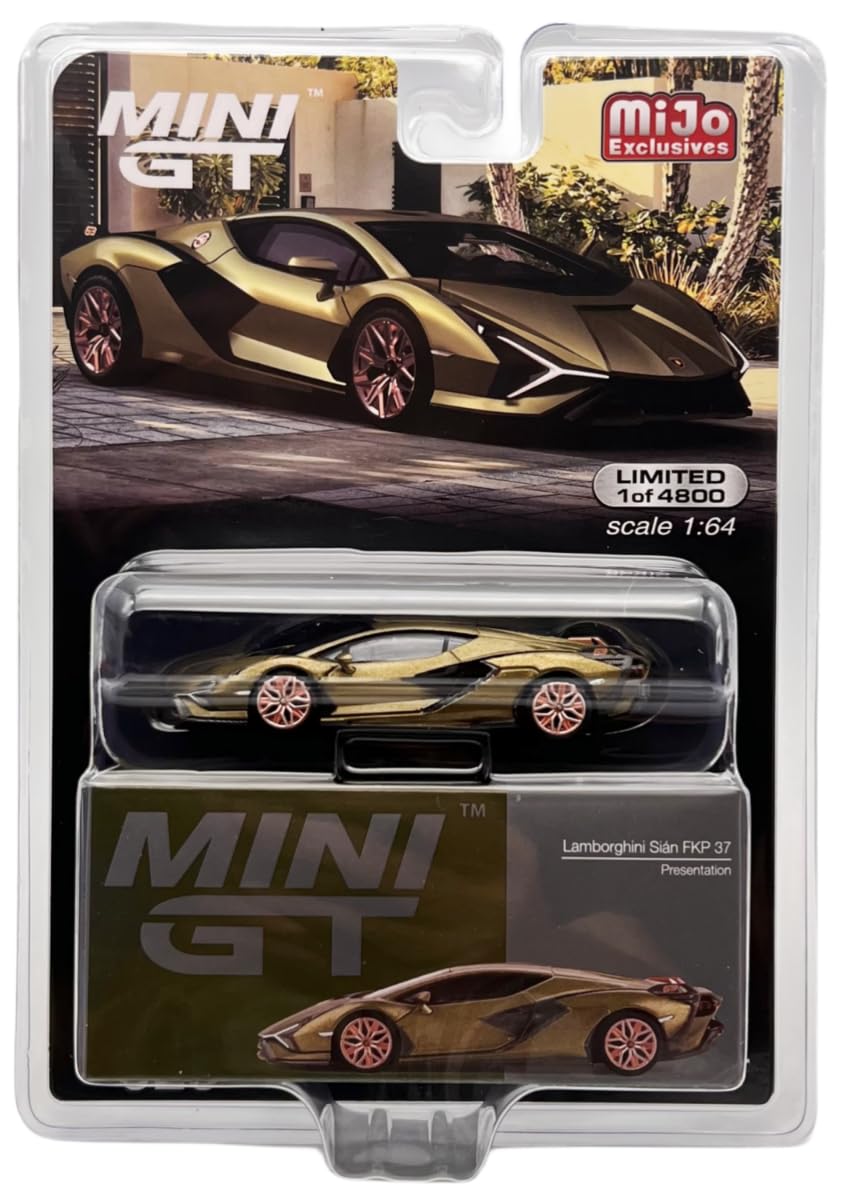 True Scale Miniatures Model Car Compatible with Lamborghini Sián FKP 37 Presentation Matte Green Limited Edition 1/64 Diecast Model Car MGT00529